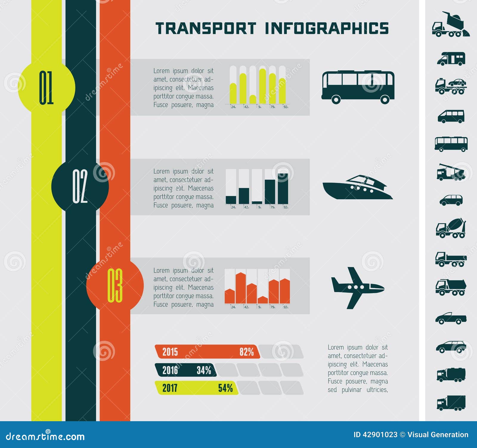 Transportation Infographic Template. Stock Vector - Illustration of ...