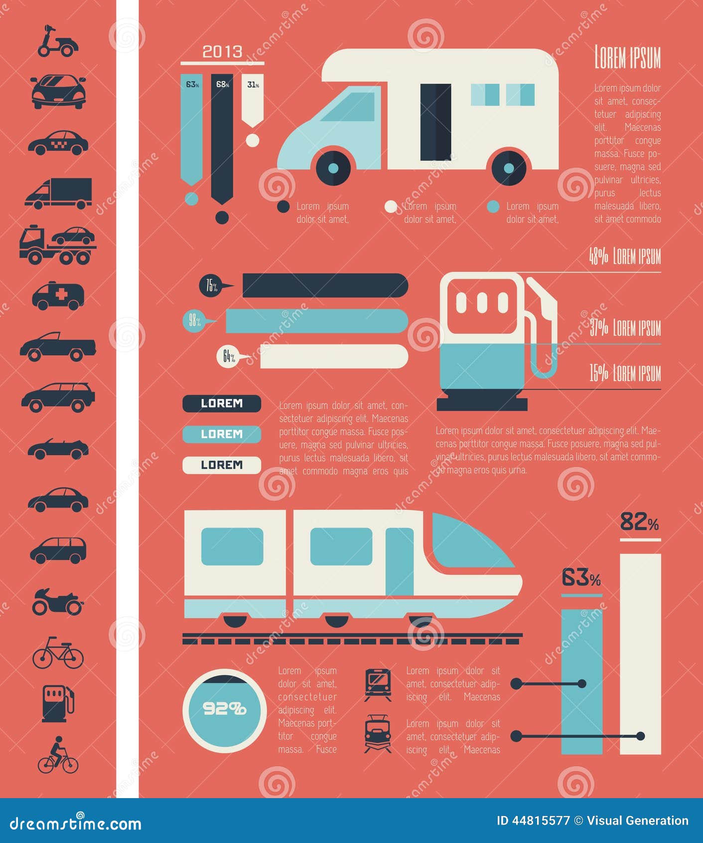 Transportation Infographic Template. Stock Vector - Illustration of ...