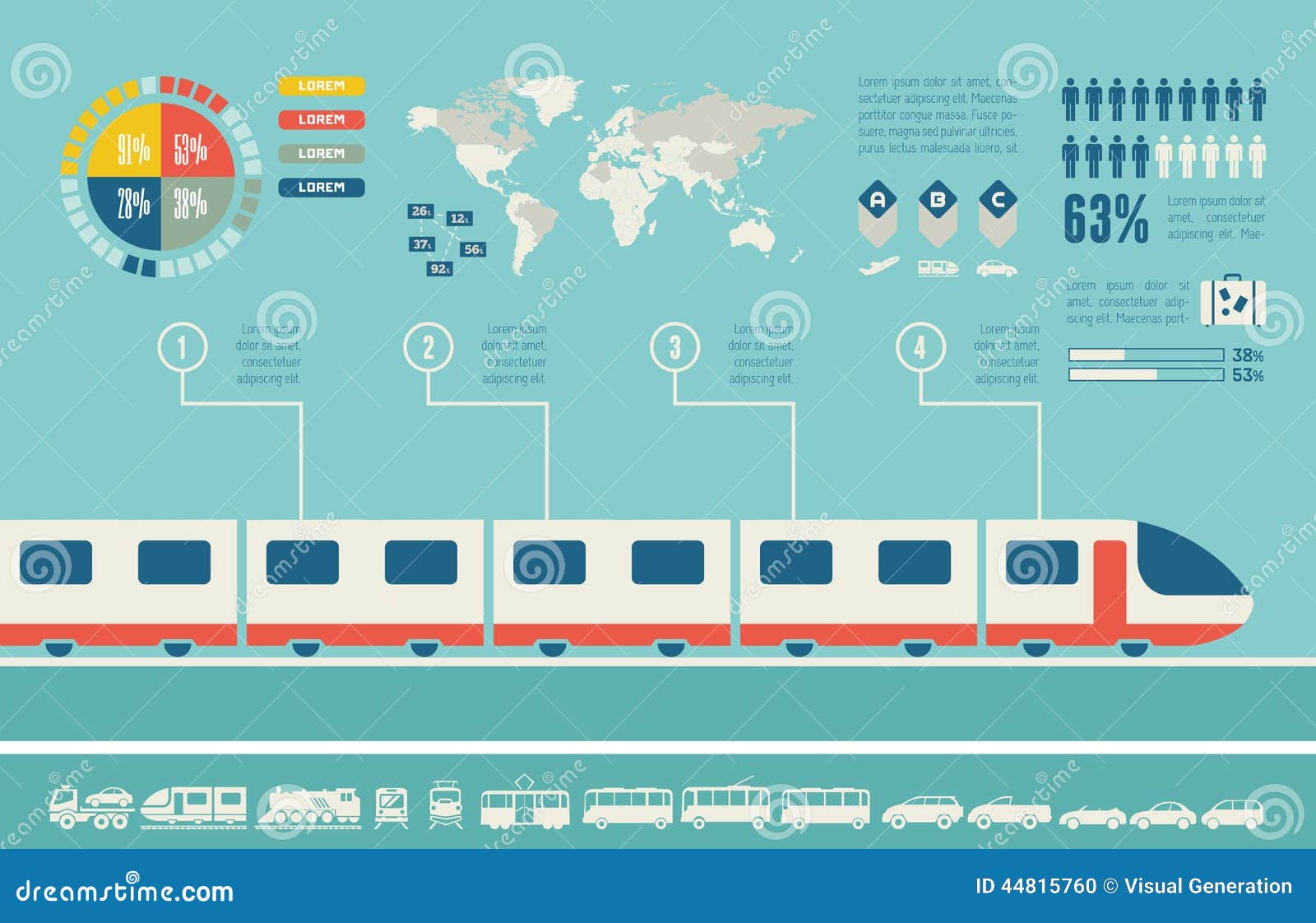 Transportation Infographic Template. Stock Vector - Illustration of ...