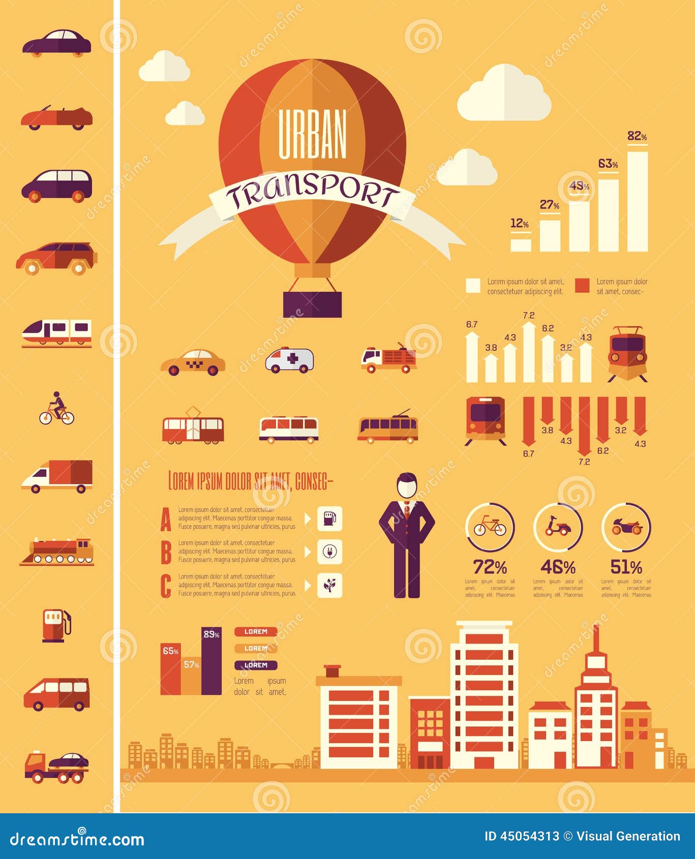 Transportation Infographic. Different Types Of Transportation An Vector ...