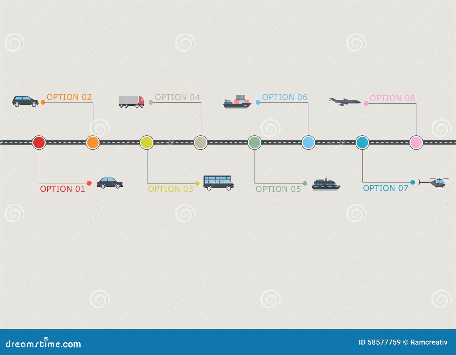 Transportation Infographic Timeline with Stepwise Numbered Structure ...