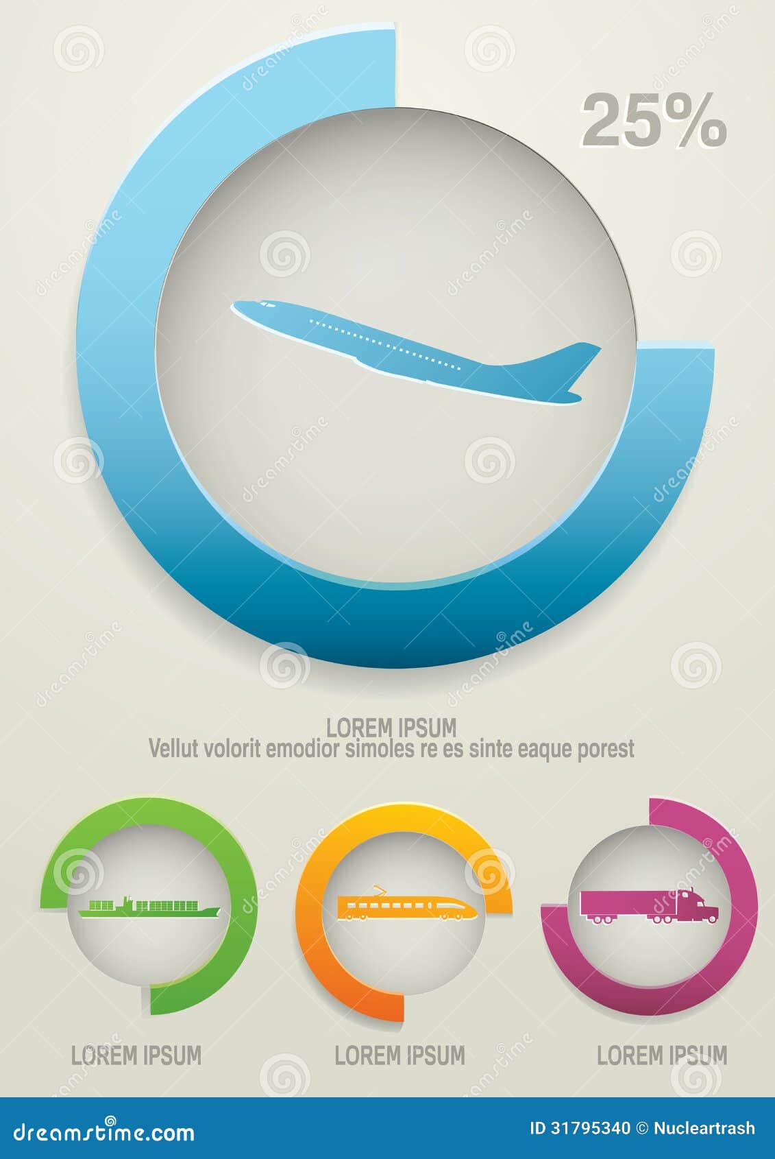 Transportation Infographics Set. Individual And Public Transport With ...