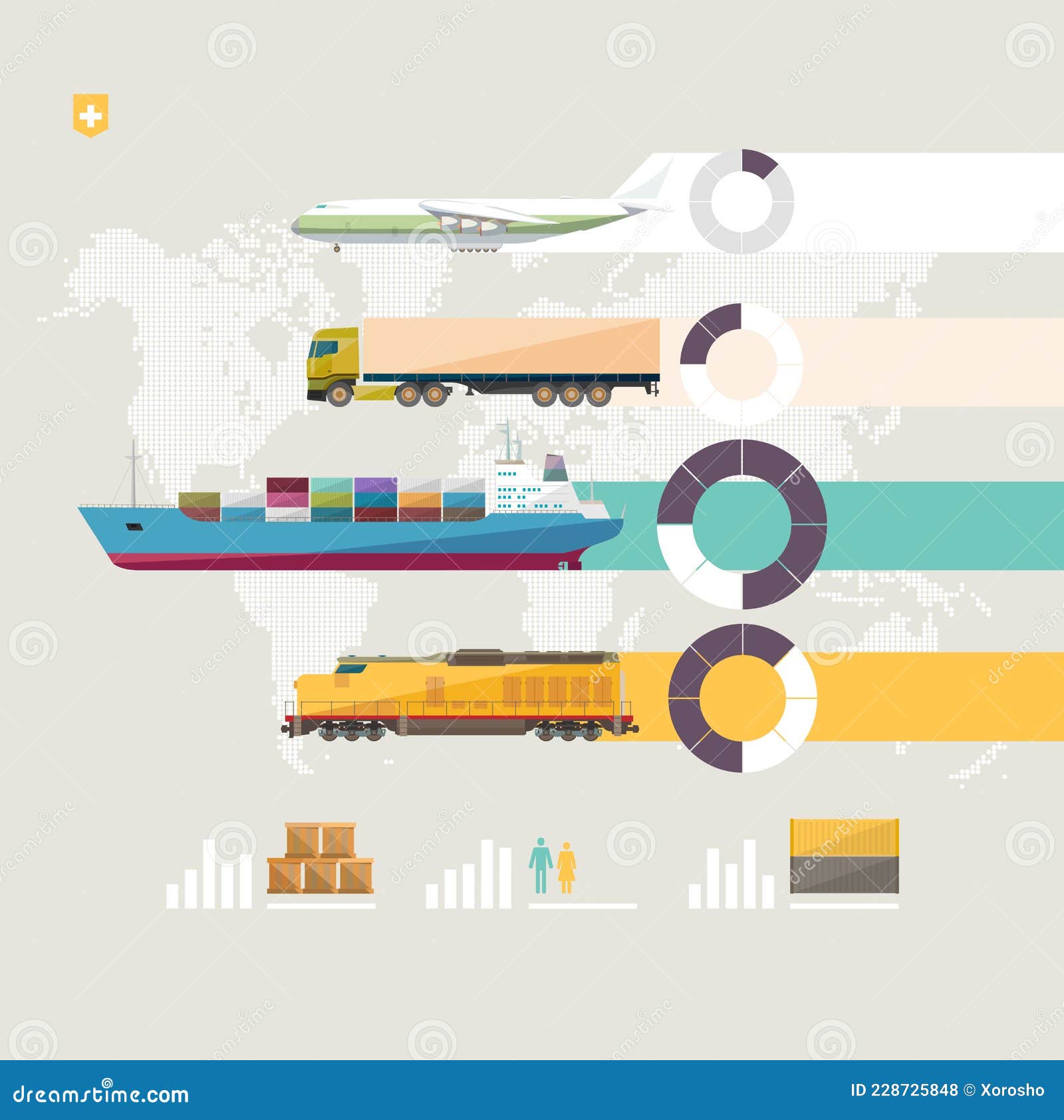 Transportation Infographics. Flat Design Stock Vector - Illustration of ...
