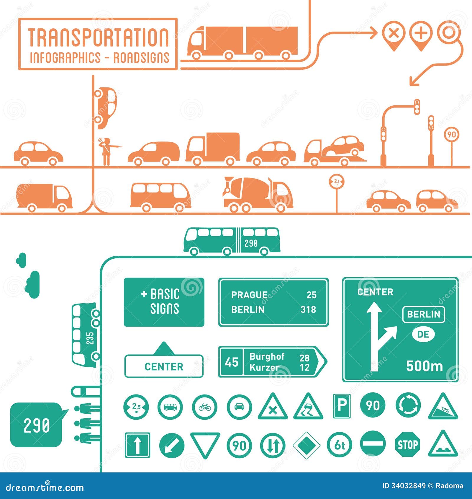 Transportation Infographics - Roadsigns Stock Vector - Illustration of ...