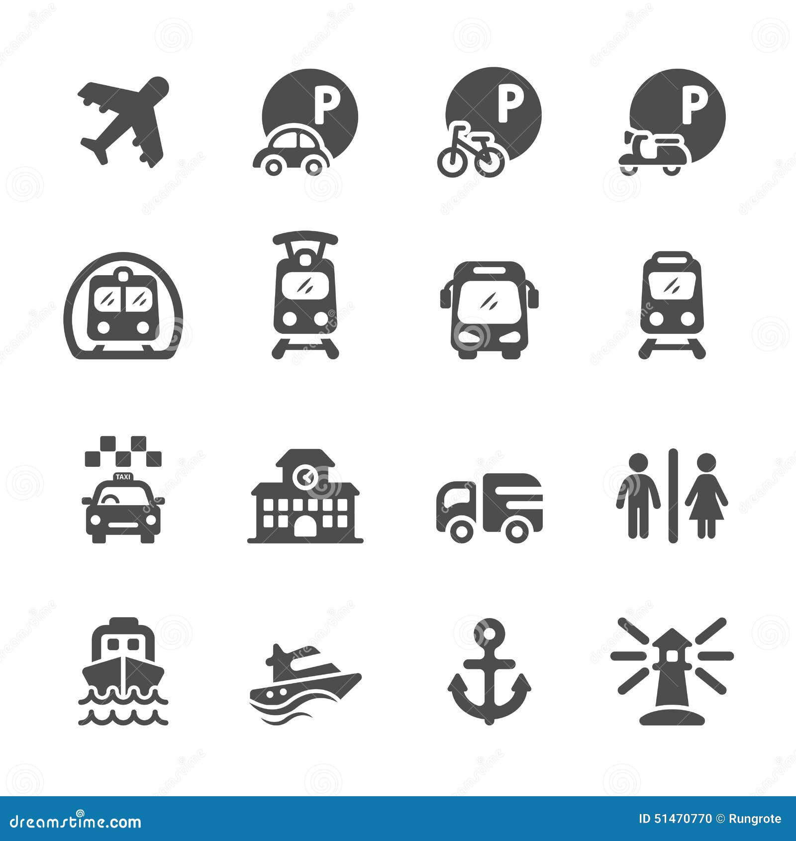 Transportation and Infrastructure Icon Set, Vector Eps10 Stock Vector ...