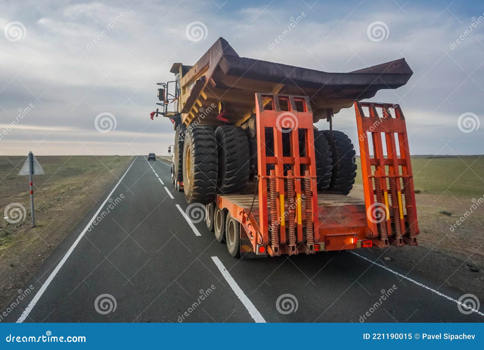 Transportation of a Large Quarry Vehicle in Mongolia Stock Image ...