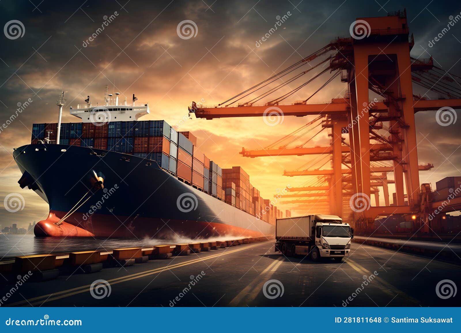 Transportation and Logistic Import Export. Generative AI Stock ...