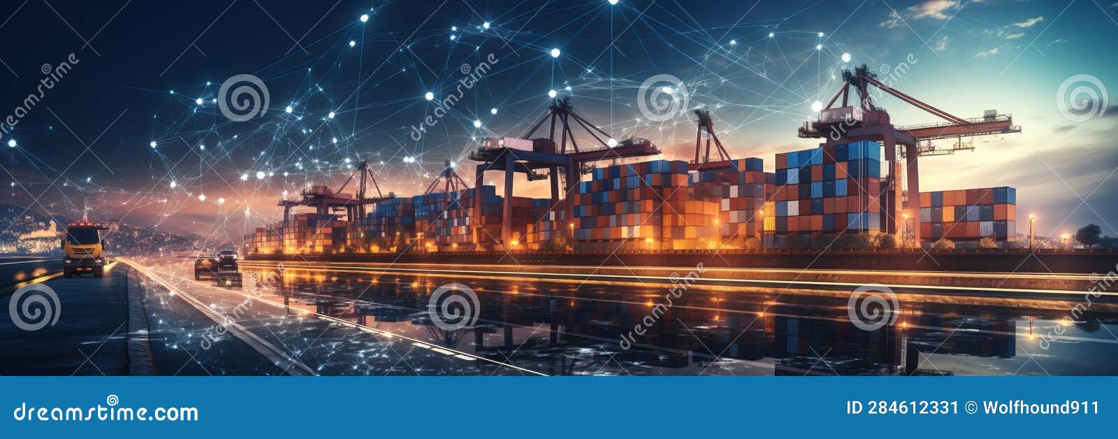 Transportation and Logistic Network Distribution Growth. AI Generated ...