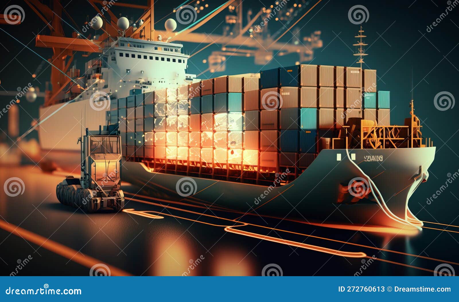 Transportation and Logistic Network Distribution Growth. Container ...