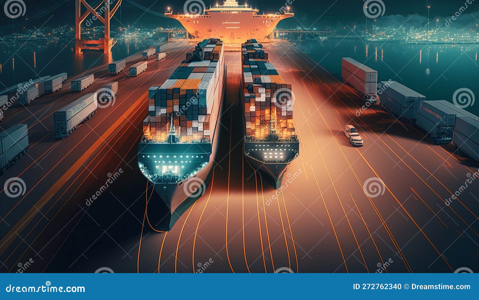 Transportation and Logistic Network Distribution Growth. Container ...