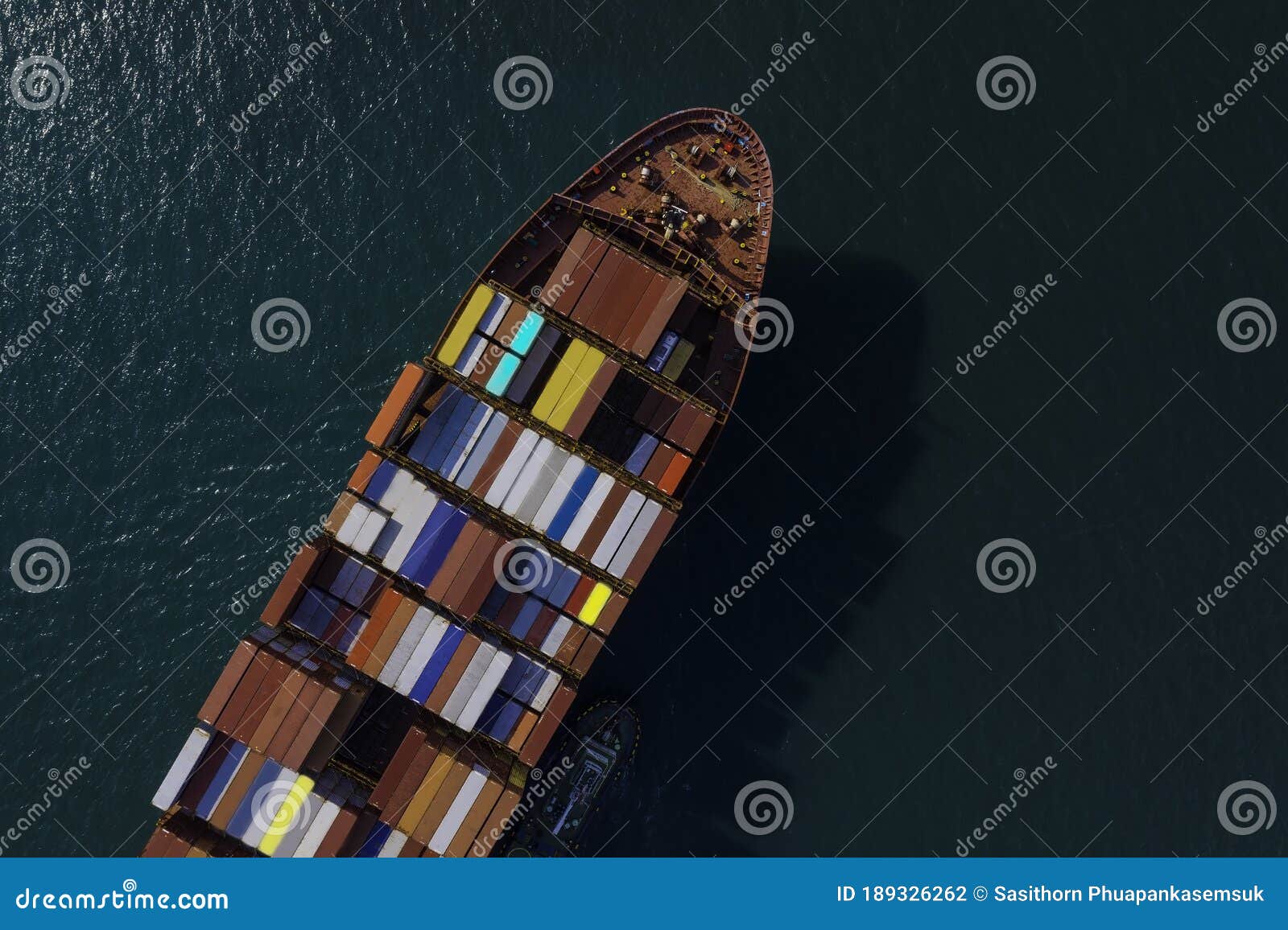The Transportation of Logistics a Container Cargo Ship, Import Export ...