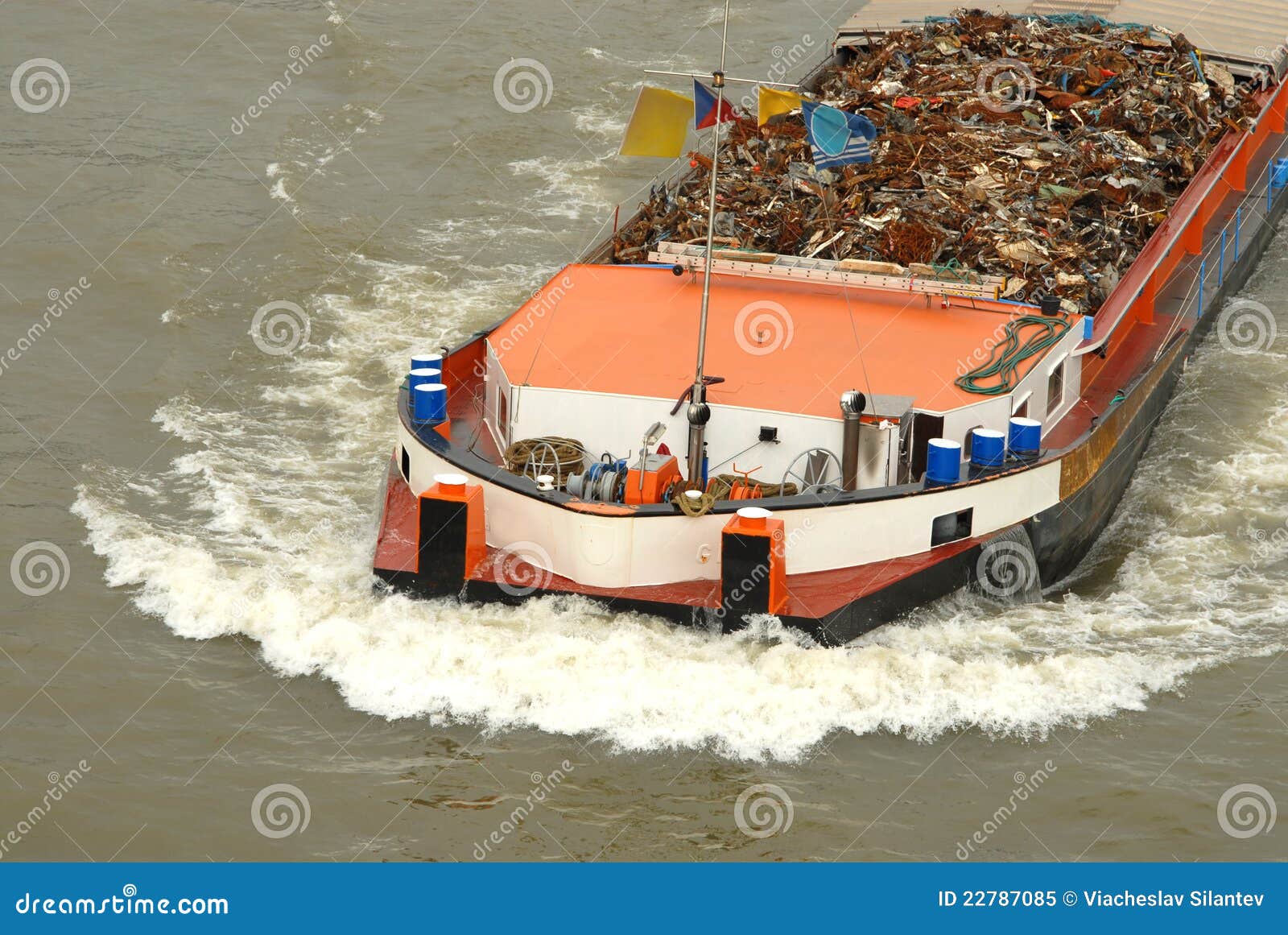 Transportation of Metal on a Barge Stock Image - Image of cargo, export ...