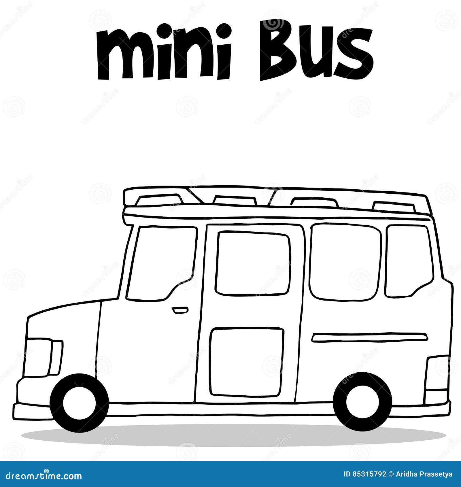 Transportation of Mini Bus Hand Draw Stock Vector - Illustration of ...