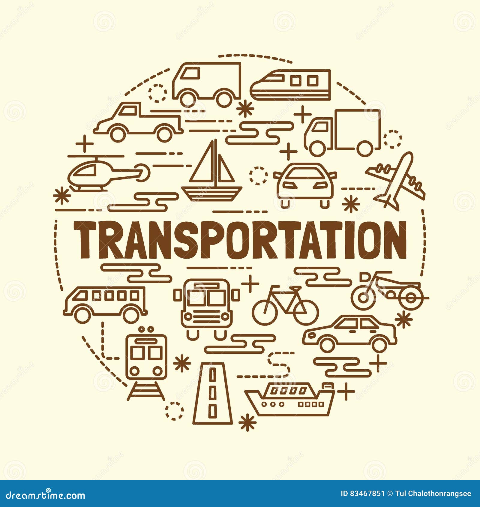 Transportation Minimal Thin Line Icons Set Stock Vector - Illustration ...
