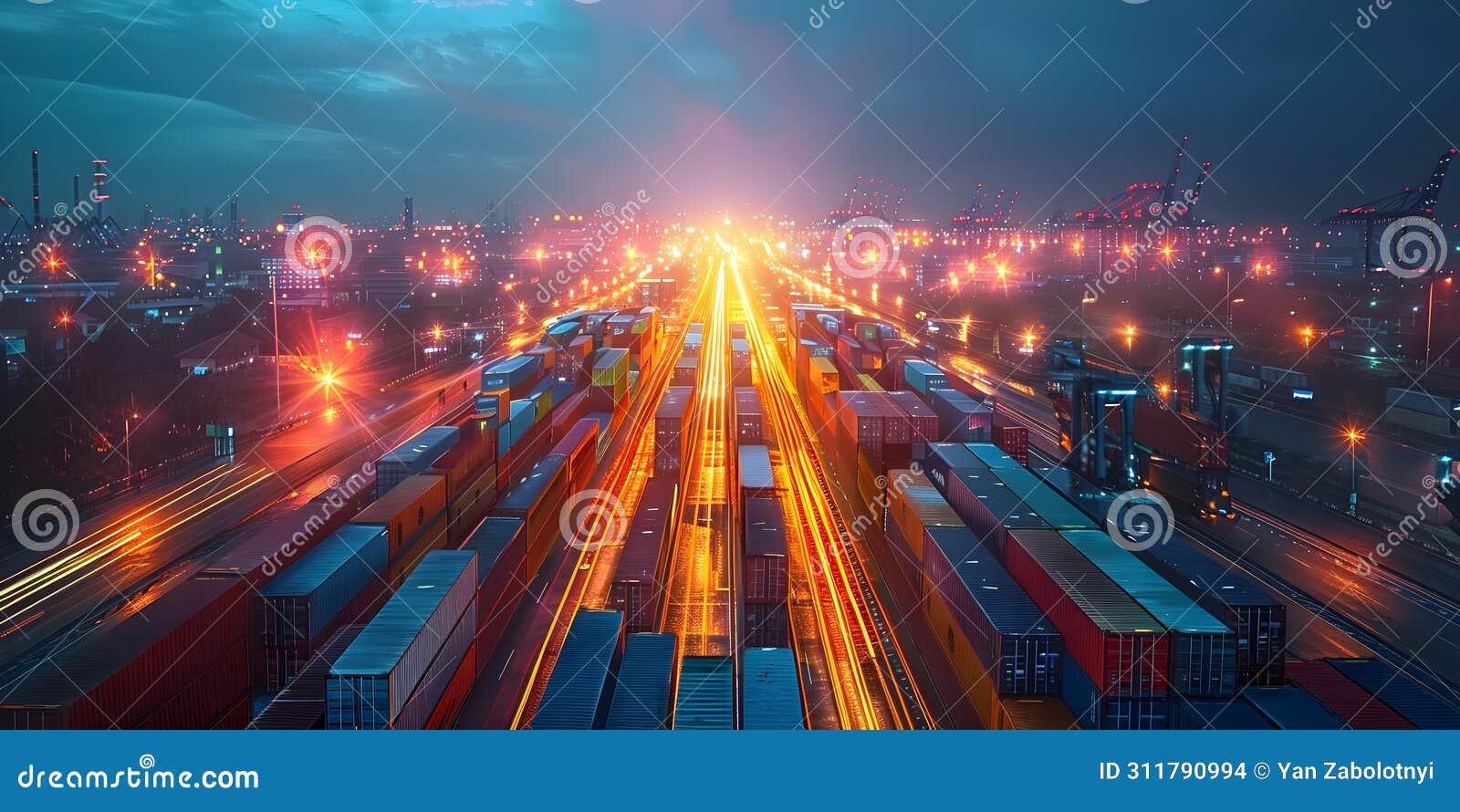 Transportation Network Concept with Smart Logistics Cargo Container ...