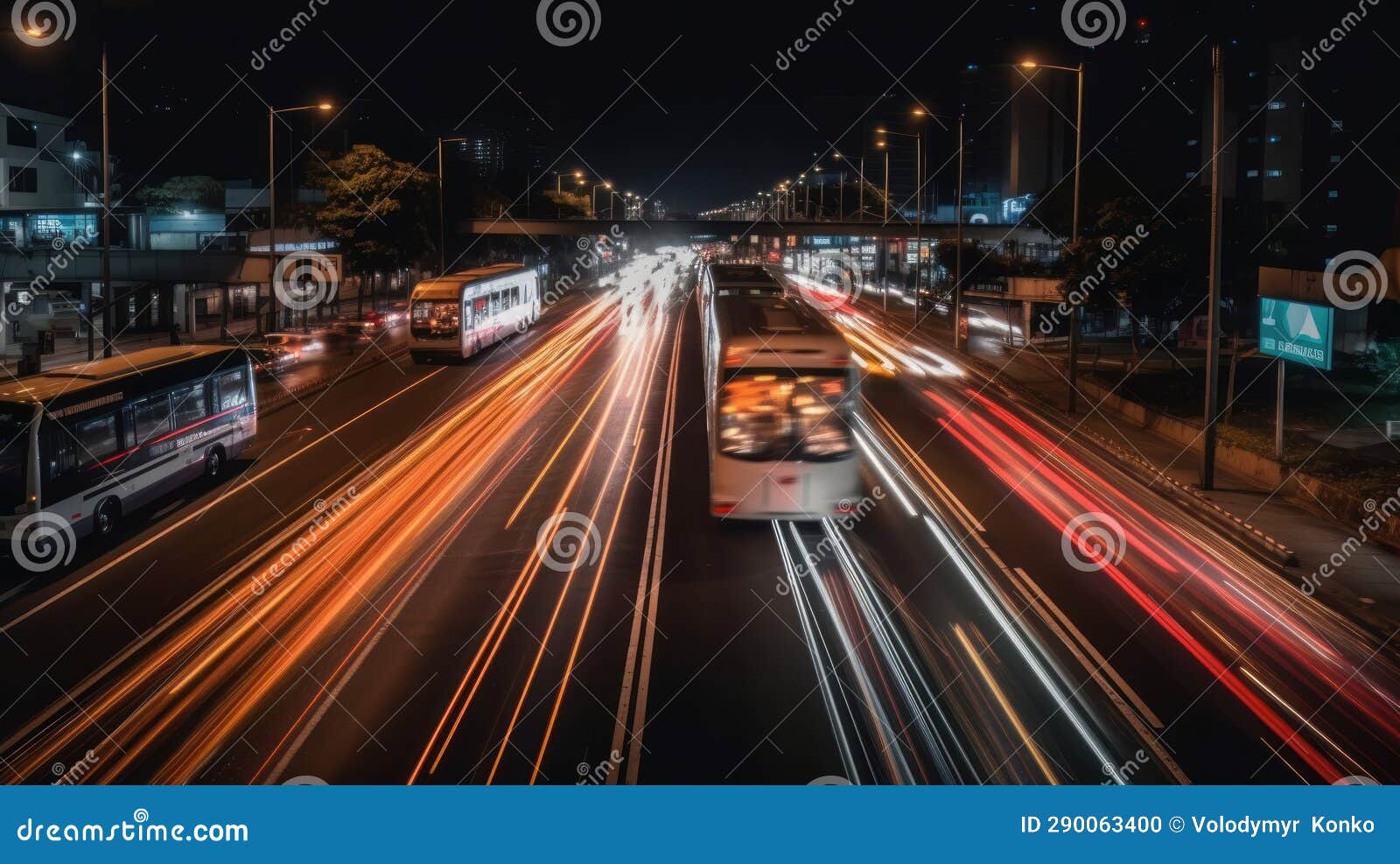 Transportation at Night with Commuting Vehicle Traffic. Generative Ai ...