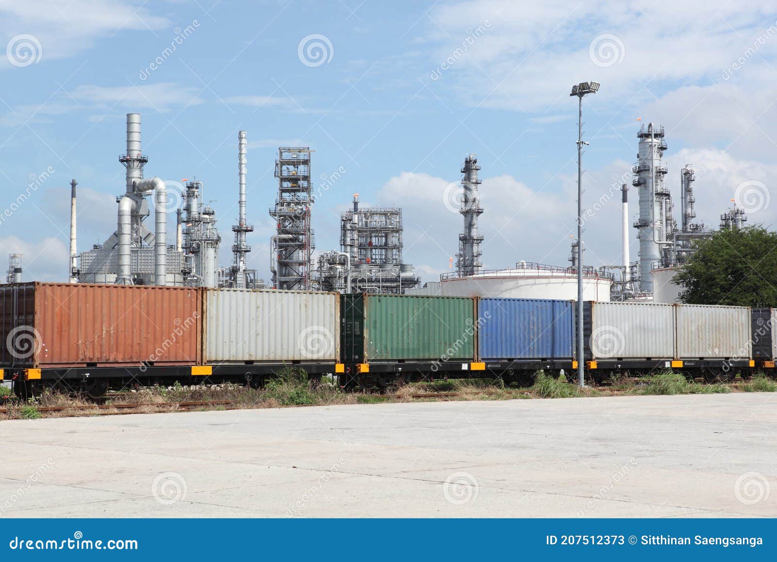 Transportation of Oil Refinery Stock Image - Image of gasoline, factory ...