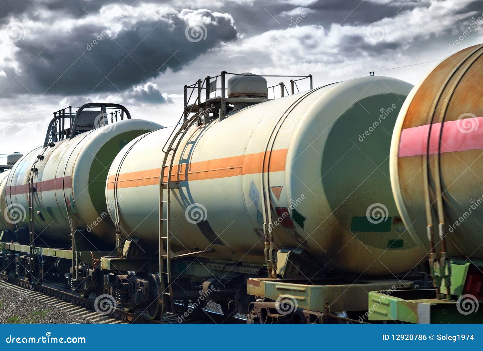 Transportation Oil Tanks by Rail Stock Photo - Image of industrial ...