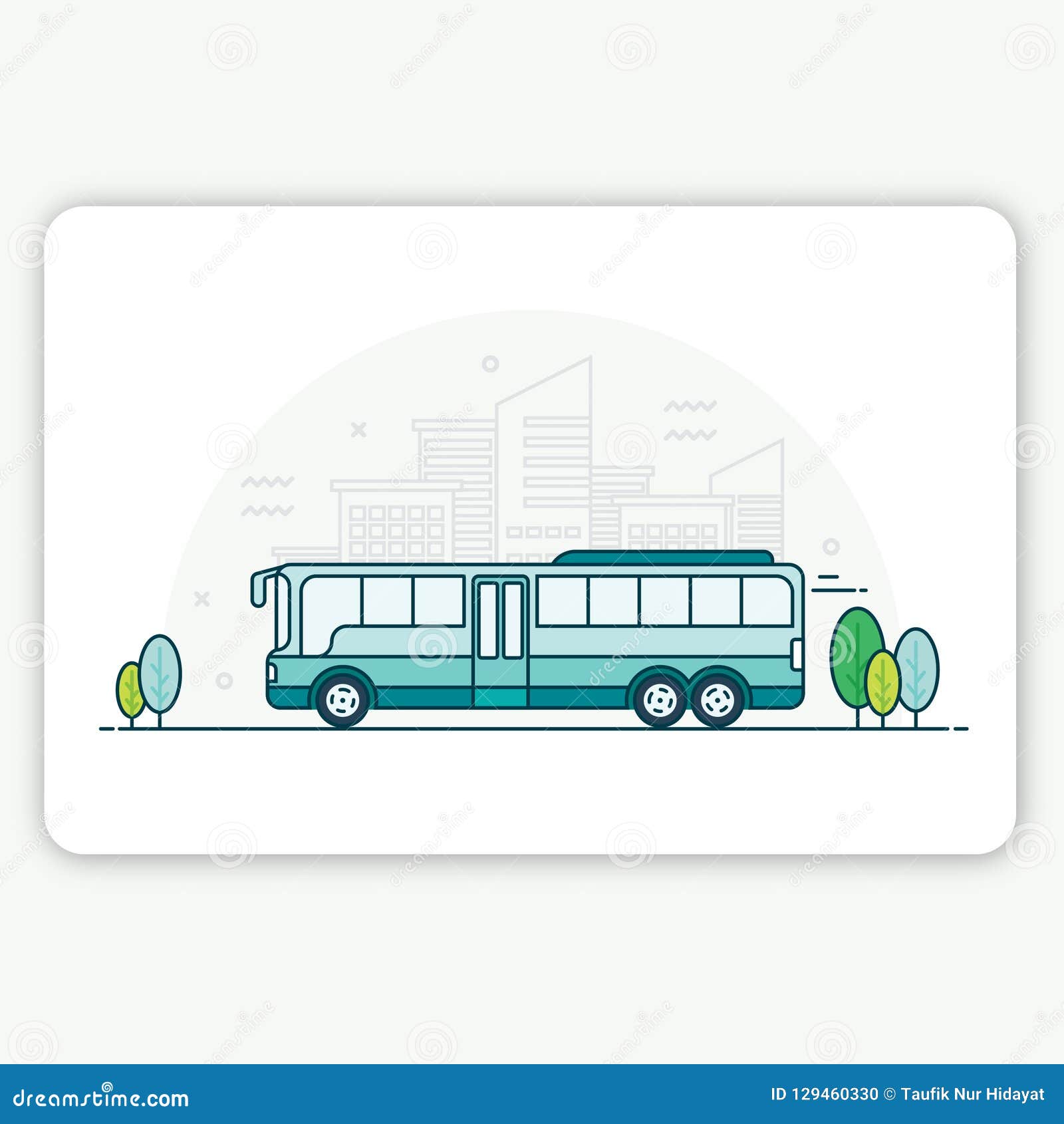 Flat Design Bus Transportation Stock Illustration - Illustration of ...