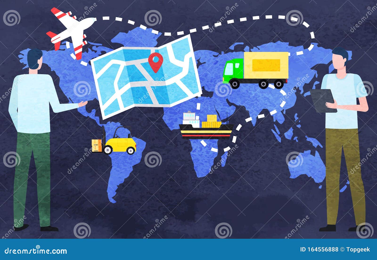 Transportation Over World, Globe Delivery Vector Stock Vector ...