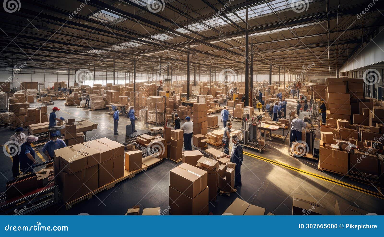 Package Handling At Large Warehouse Fulfillment Center Using Conveyor Belt Royalty-Free Stock ...