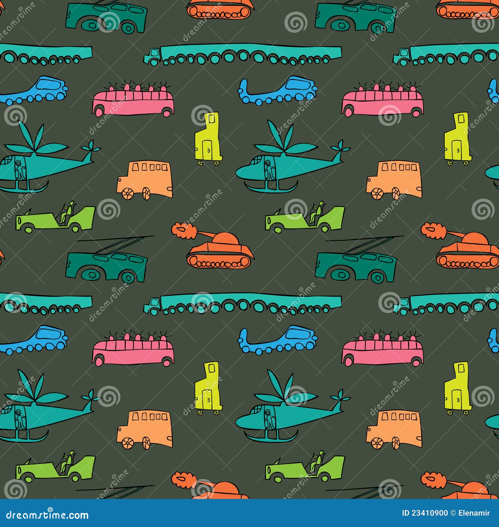 Transportation pattern stock vector. Illustration of trolley - 23410900