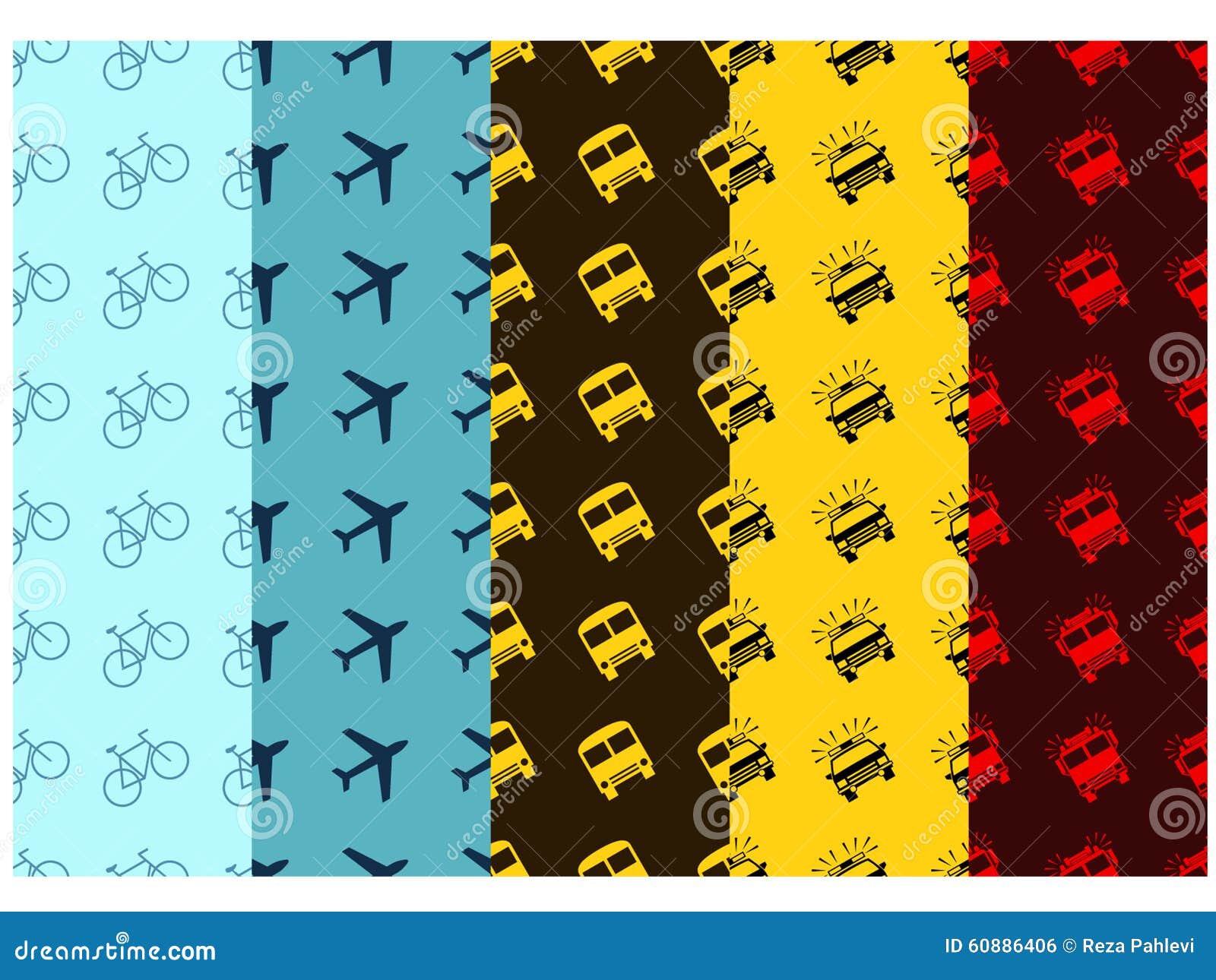 Transportation Pattern Collection 1 Stock Illustration - Illustration ...