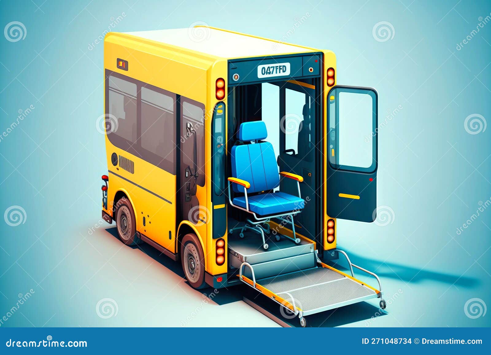 Transportation of People with Disabilities by Bus Stock Illustration ...