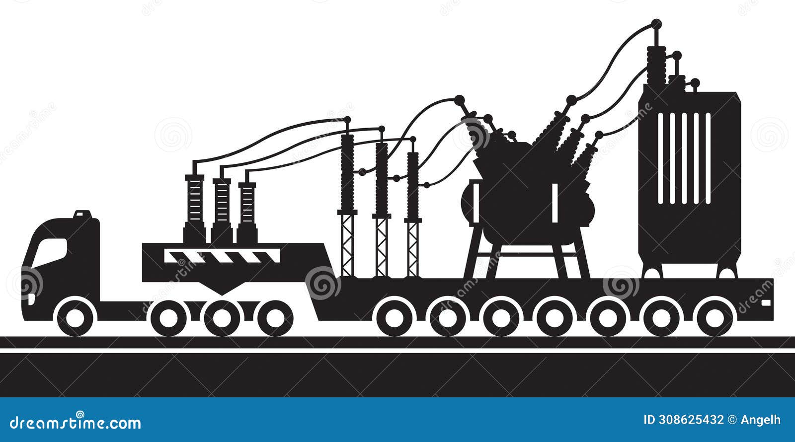 Transportation of Power Grid Substation Stock Illustration ...