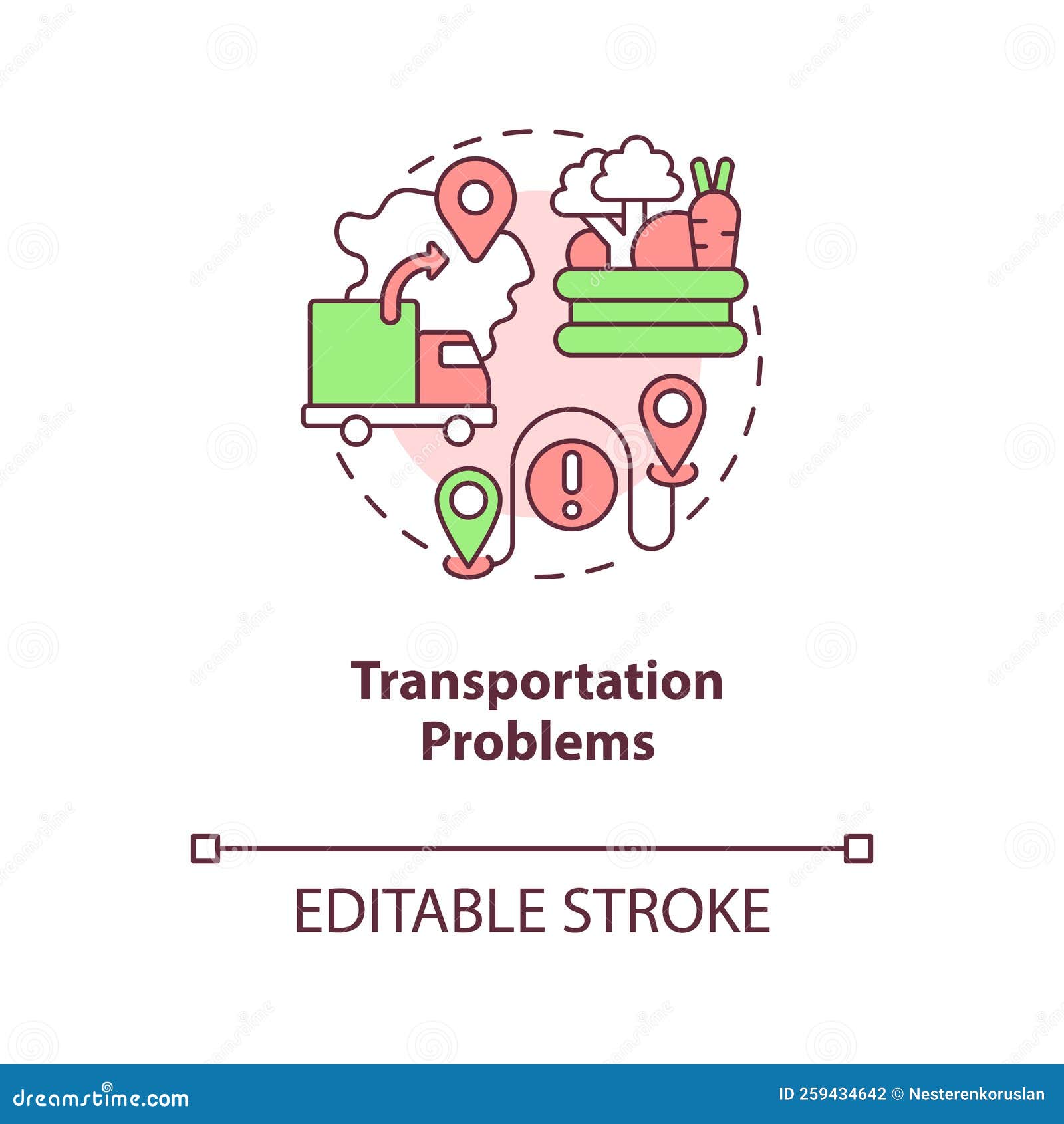 Transportation Problems Concept Icon Stock Vector - Illustration of ...