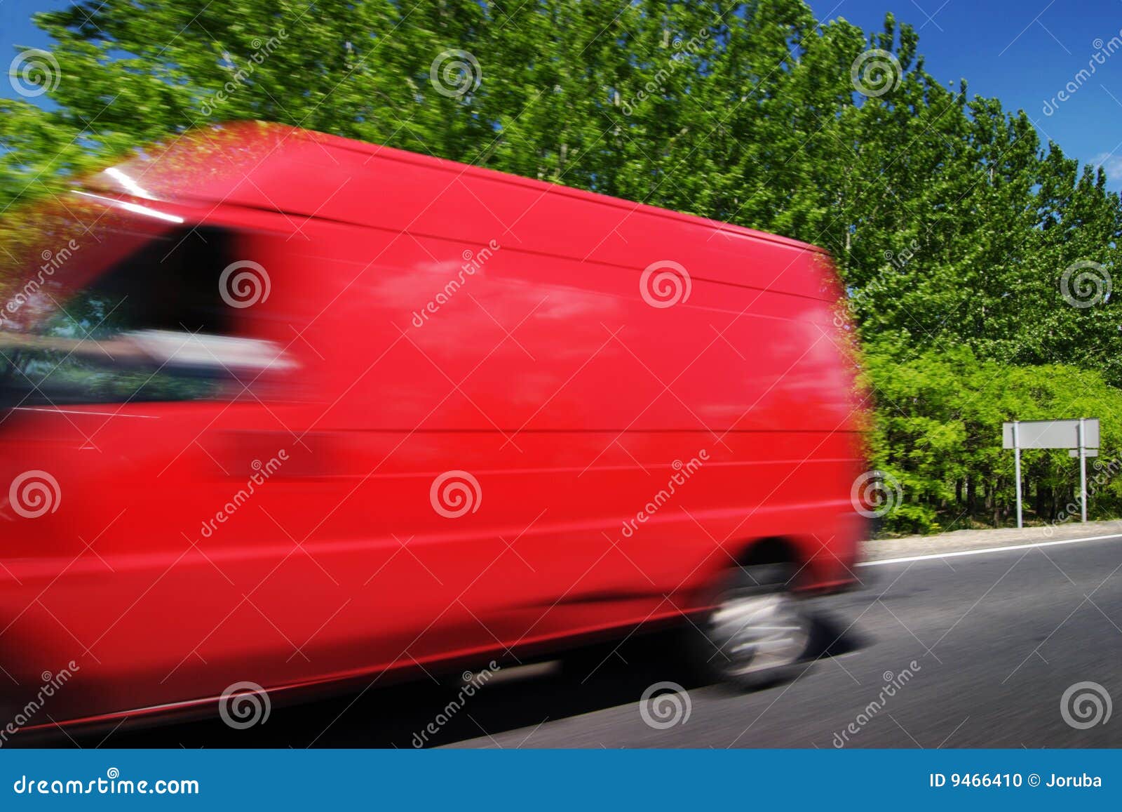 Transportation with Red Van Stock Photo - Image of blurred, moving: 9466410
