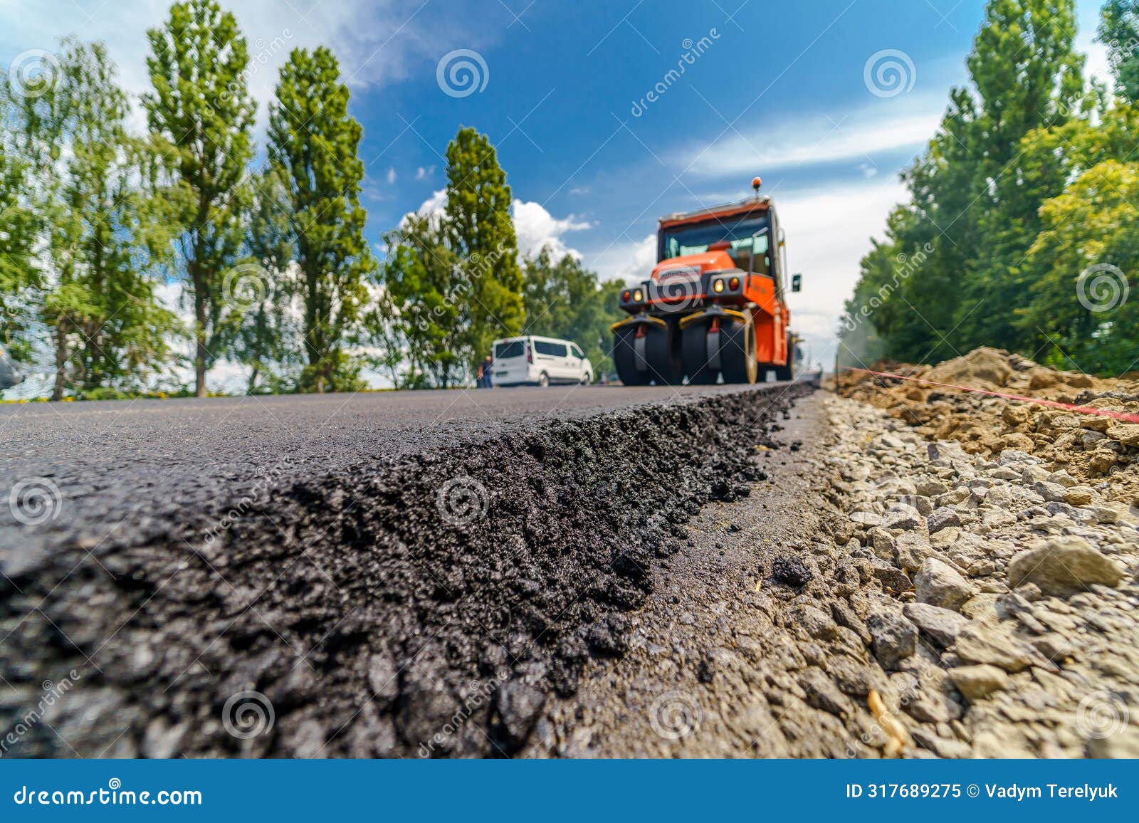 Transportation Roadway Repairing. Highway Constructive Modern Vehicle ...