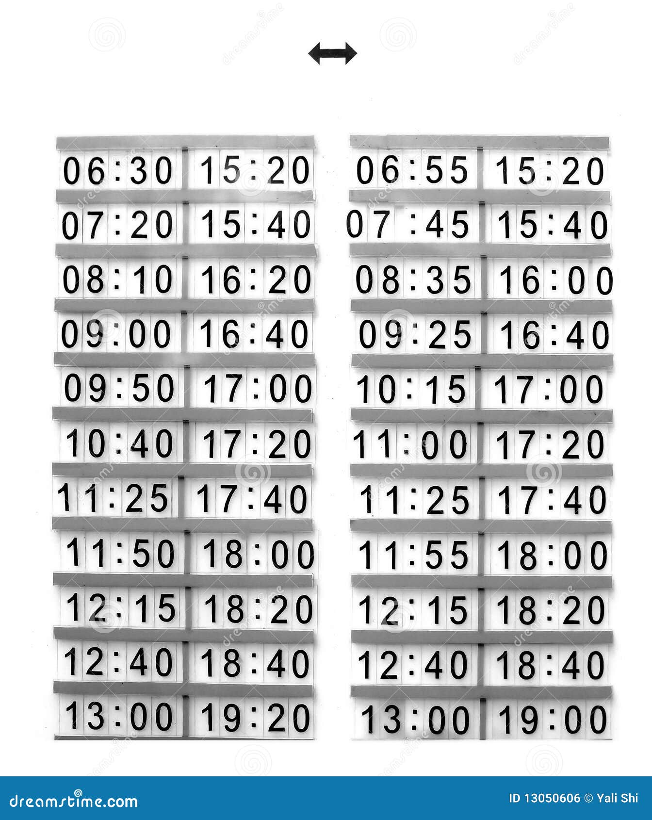 Transportation Schedule stock photo. Image of digits - 13050606