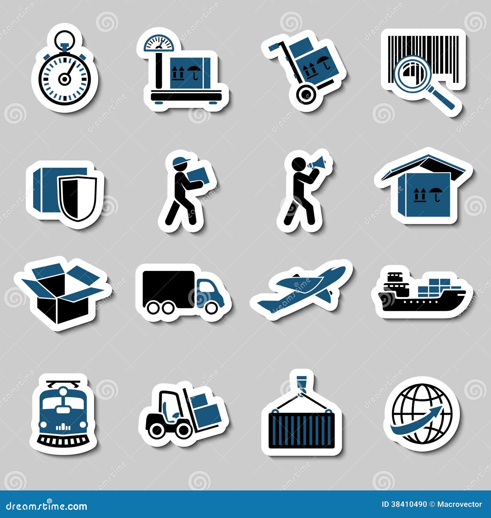 Transportation Services Stickers Collection Stock Vector - Illustration ...