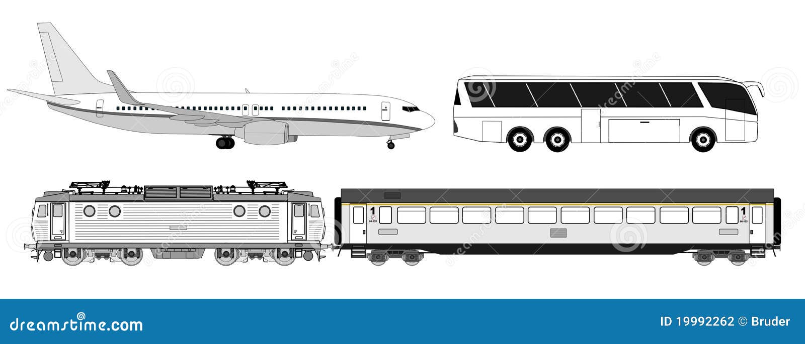 Transportation set stock vector. Illustration of tour - 19992262
