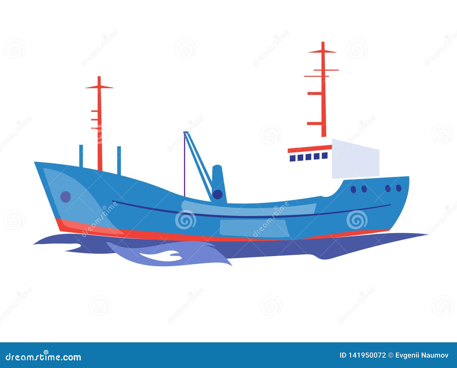 Transportation Ship on the Water. Vector Illustration Stock Vector ...
