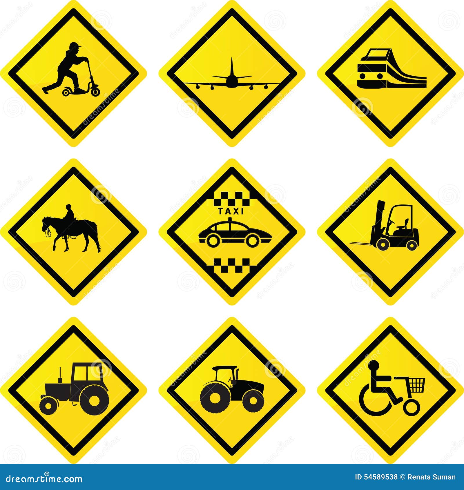 Transportation signs stock vector. Illustration of shoping - 54589538