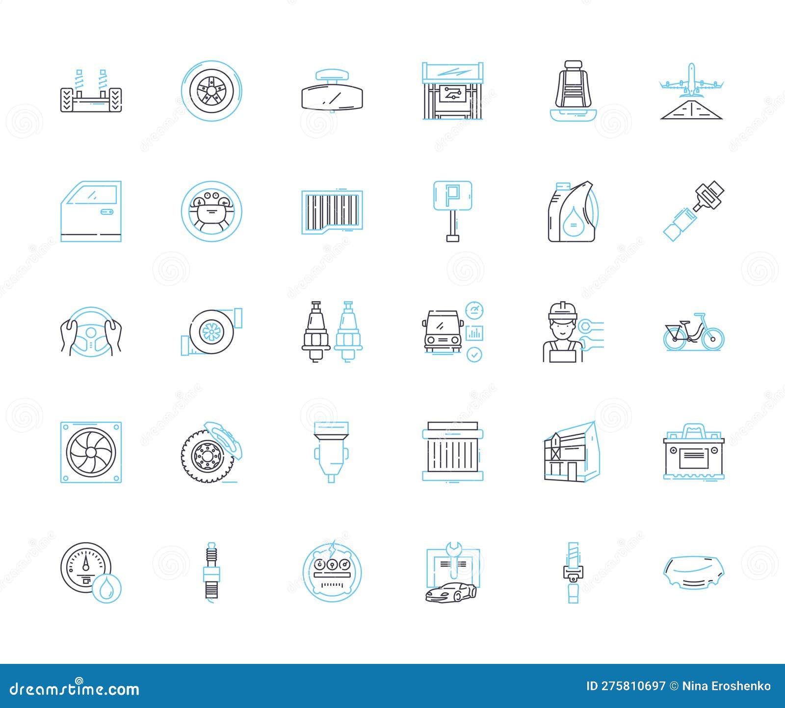 Transportation Solutions Linear Icons Set. Commute, Mobility, Logistics ...