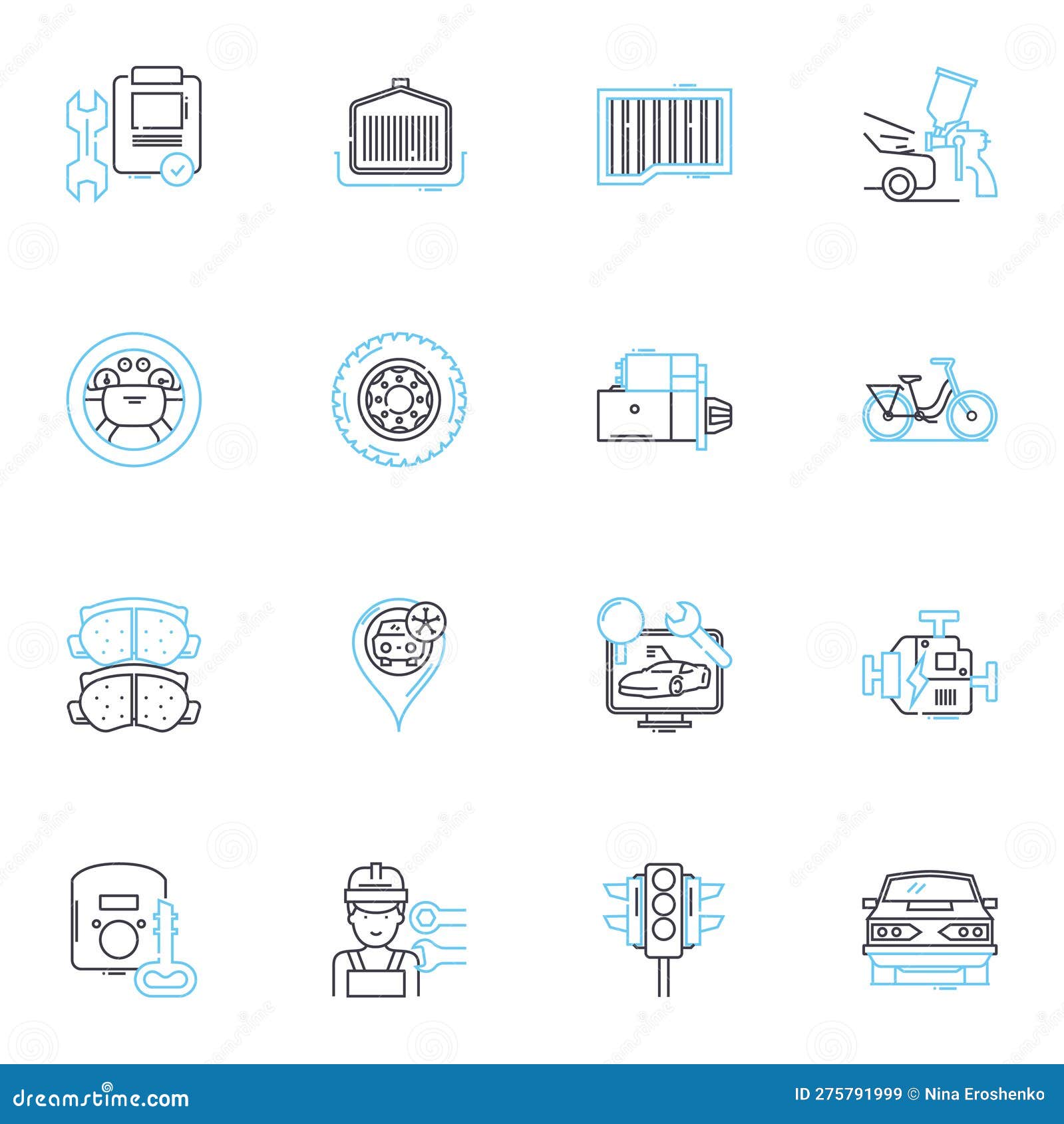 Transportation Solutions Linear Icons Set. Commute, Mobility, Logistics ...