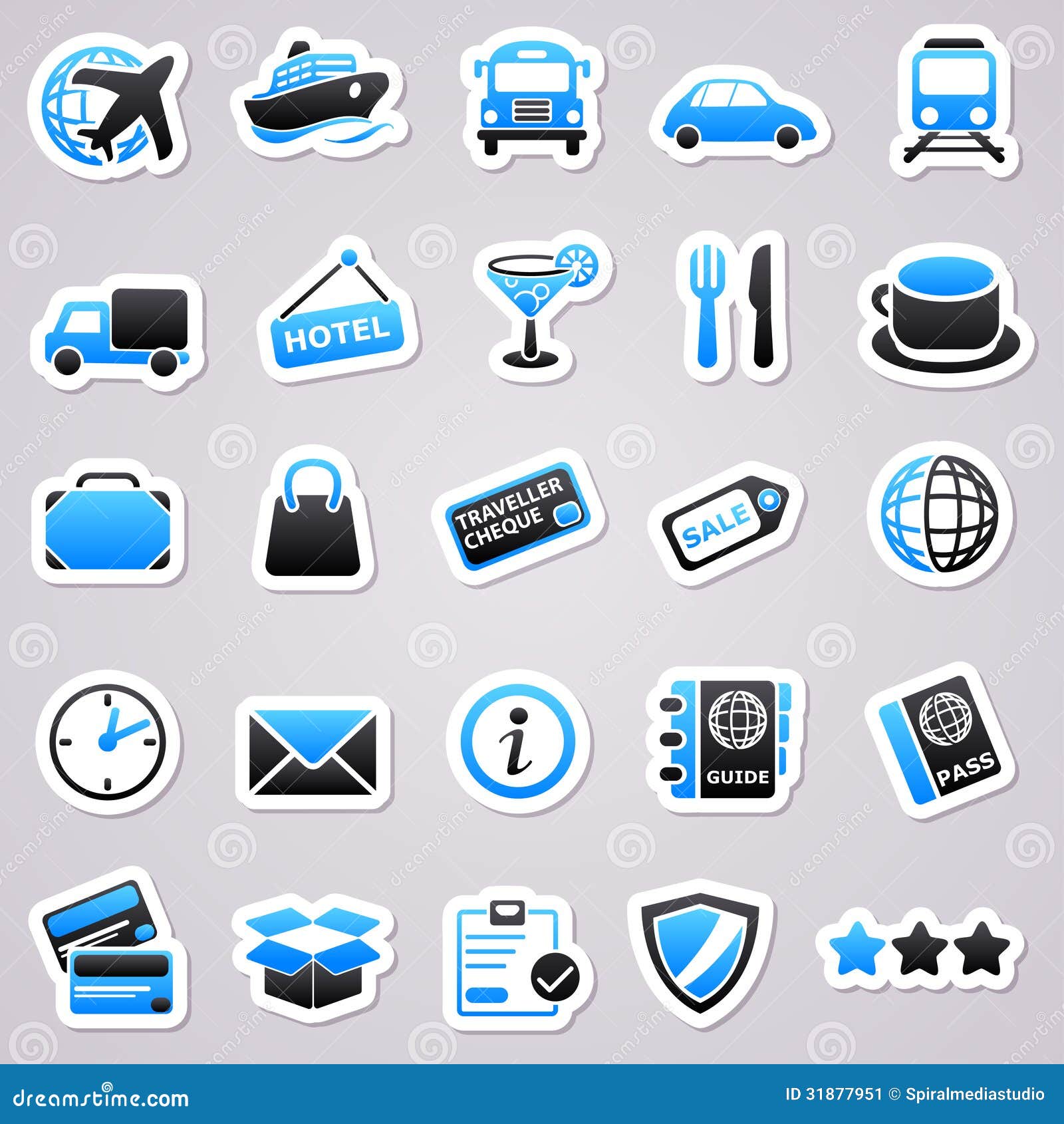 Transportation stickers stock vector. Illustration of passengers - 31877951