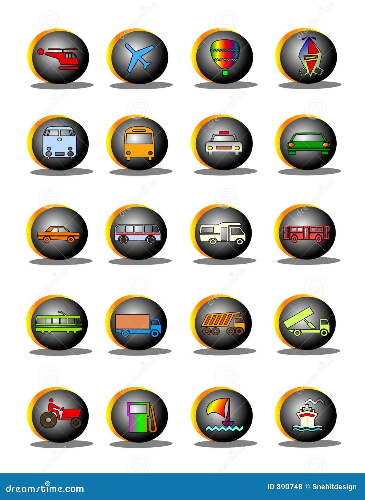 Transportation symbols stock illustration. Illustration of boat - 890748