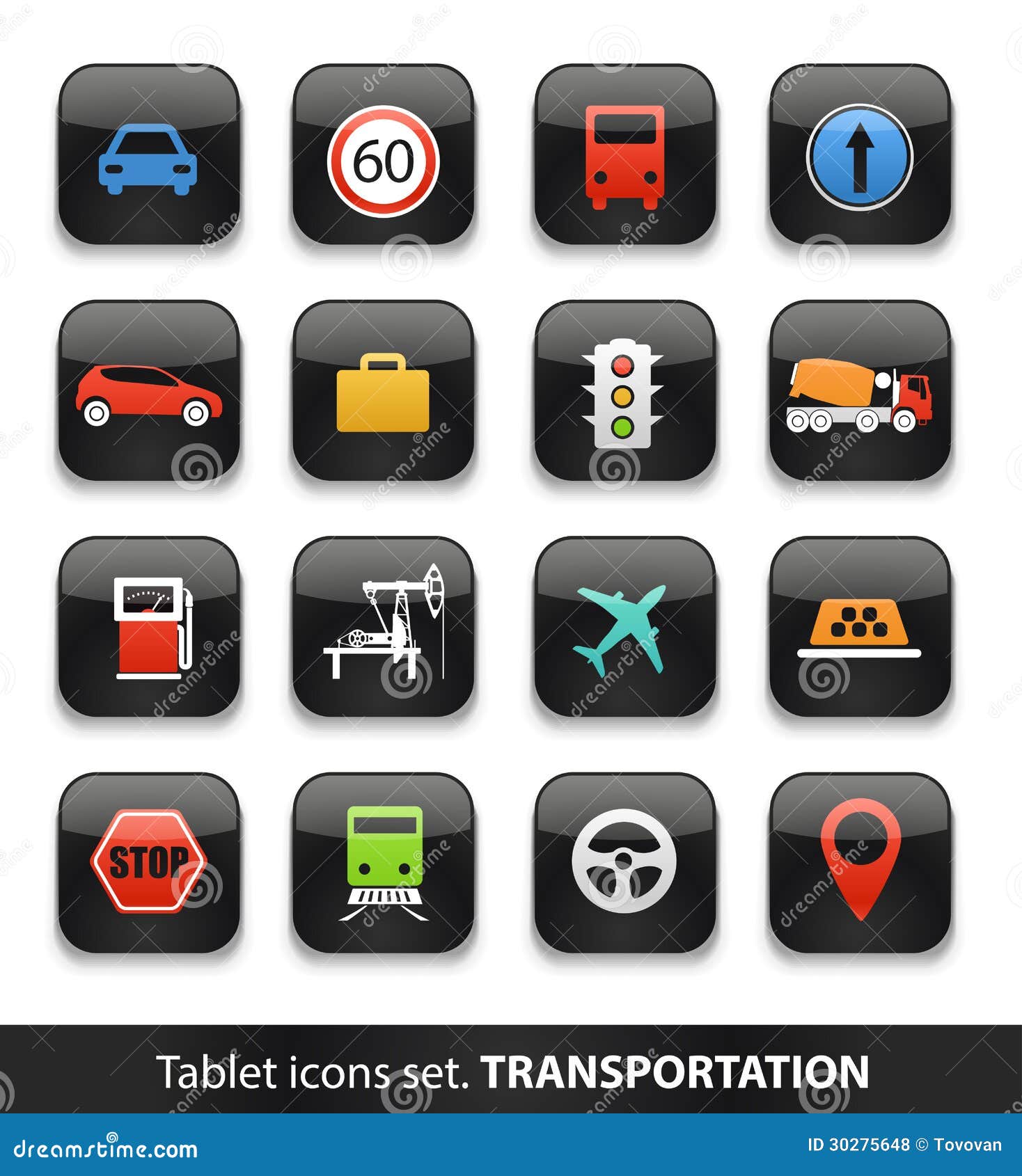 Tablet Buttons Collection on White Stock Vector - Illustration of ...