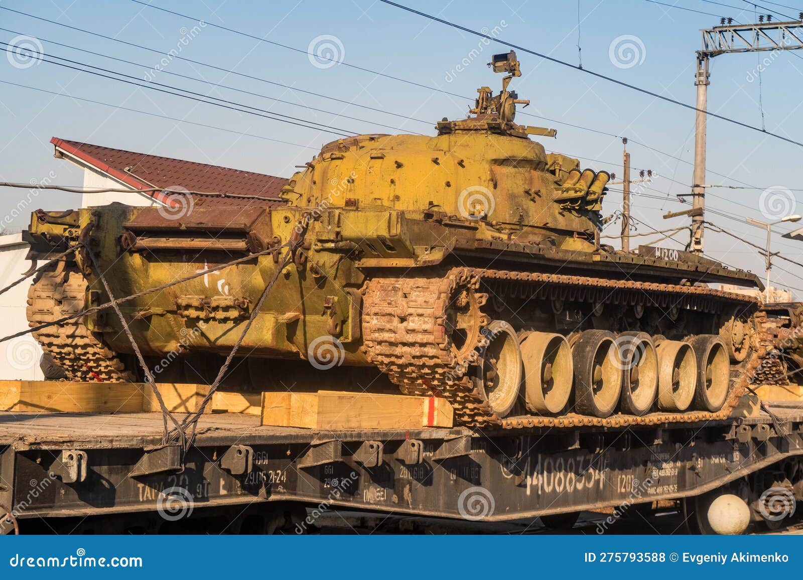 Transportation of Tanks by Train Stock Photo - Image of train, tanks ...