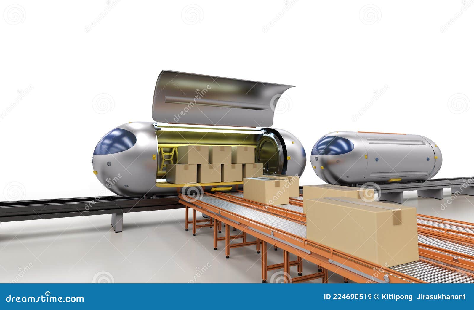 Transportation Technology with Automation Train Stock Illustration ...