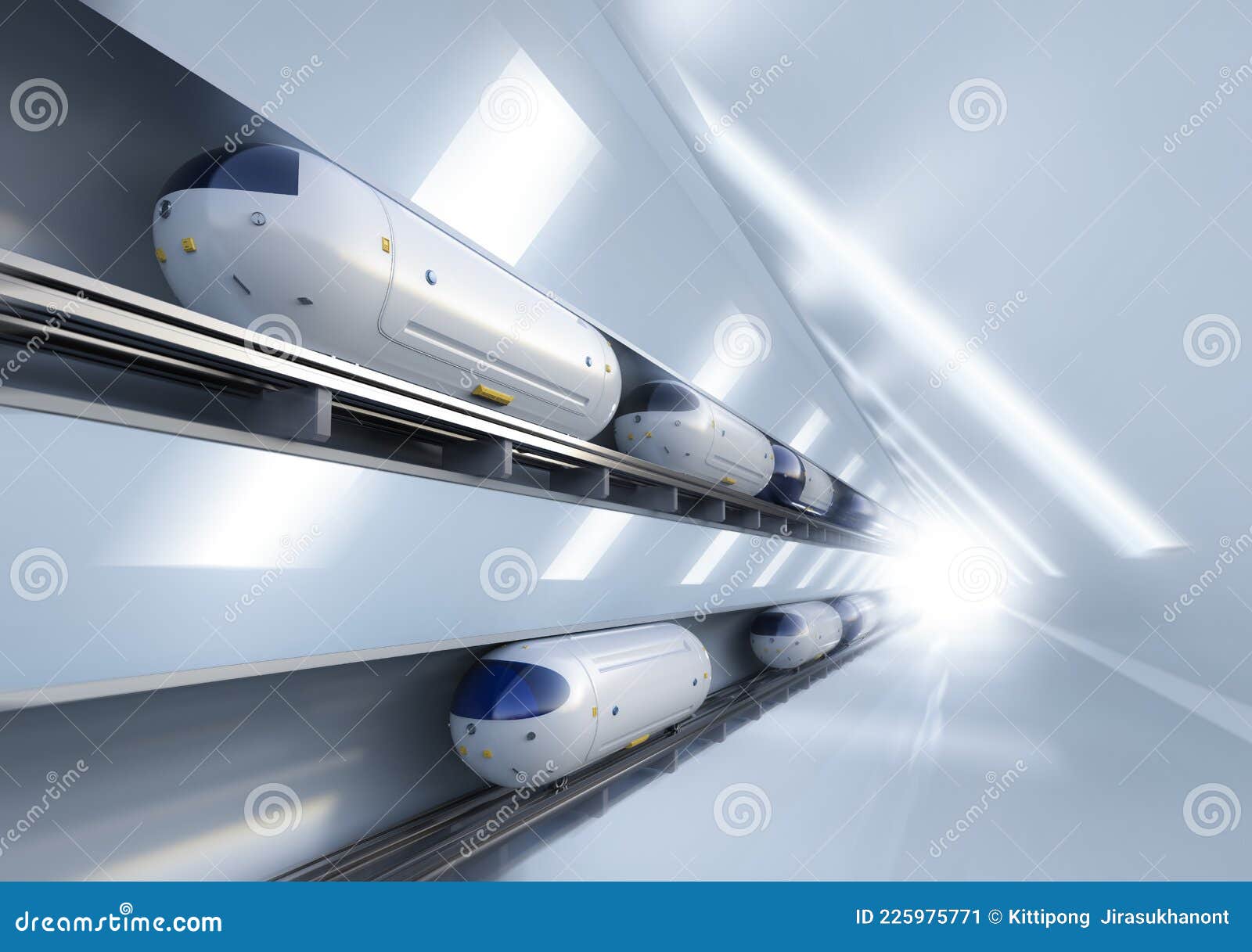 Transportation Technology with Automation Train Stock Illustration ...