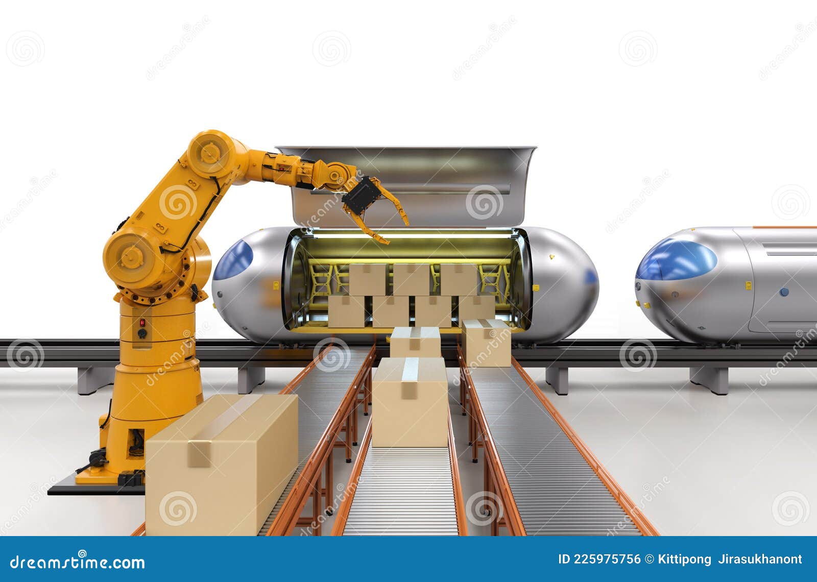 Transportation Technology with Automation Train Stock Illustration ...