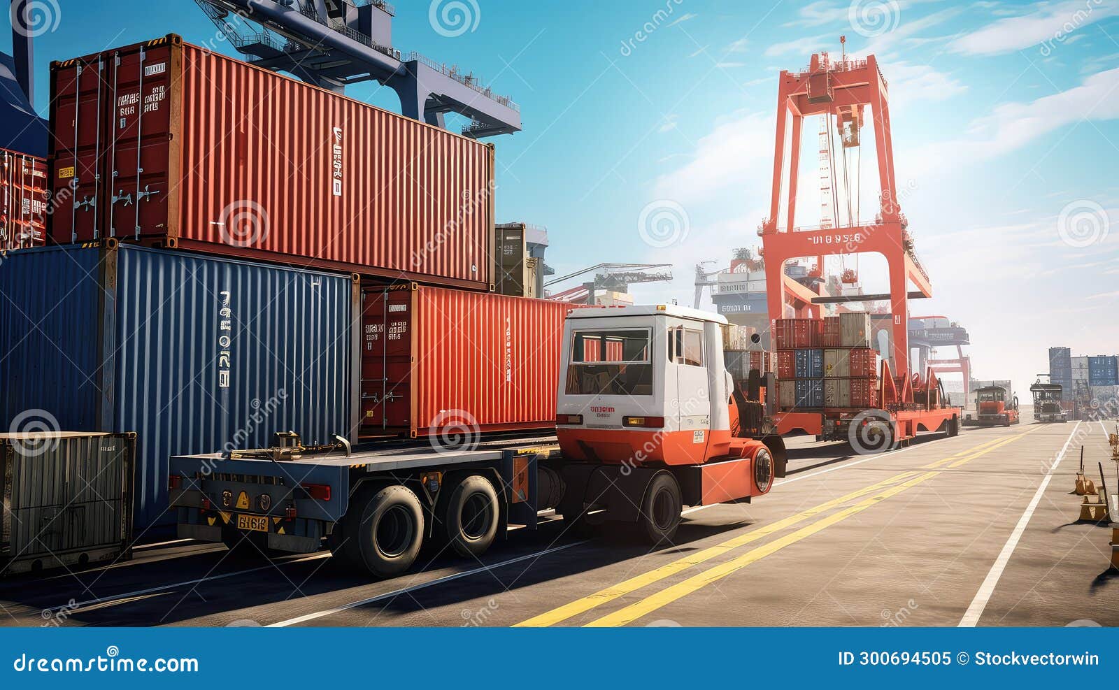 Transportation Terminal Ship Cargo Stock Illustration - Illustration of ...