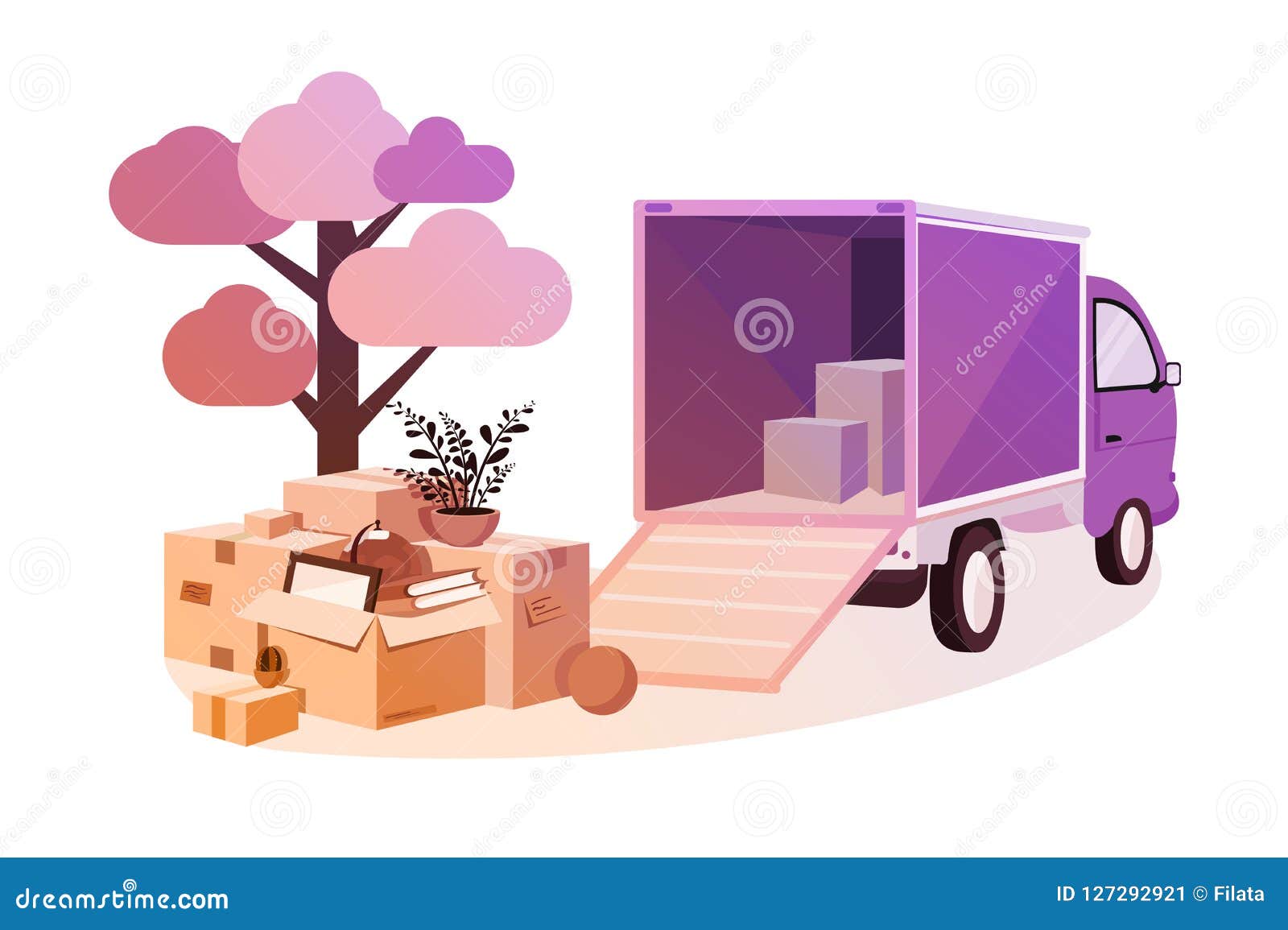 Transportation of Things during Move. Stock Vector - Illustration of ...