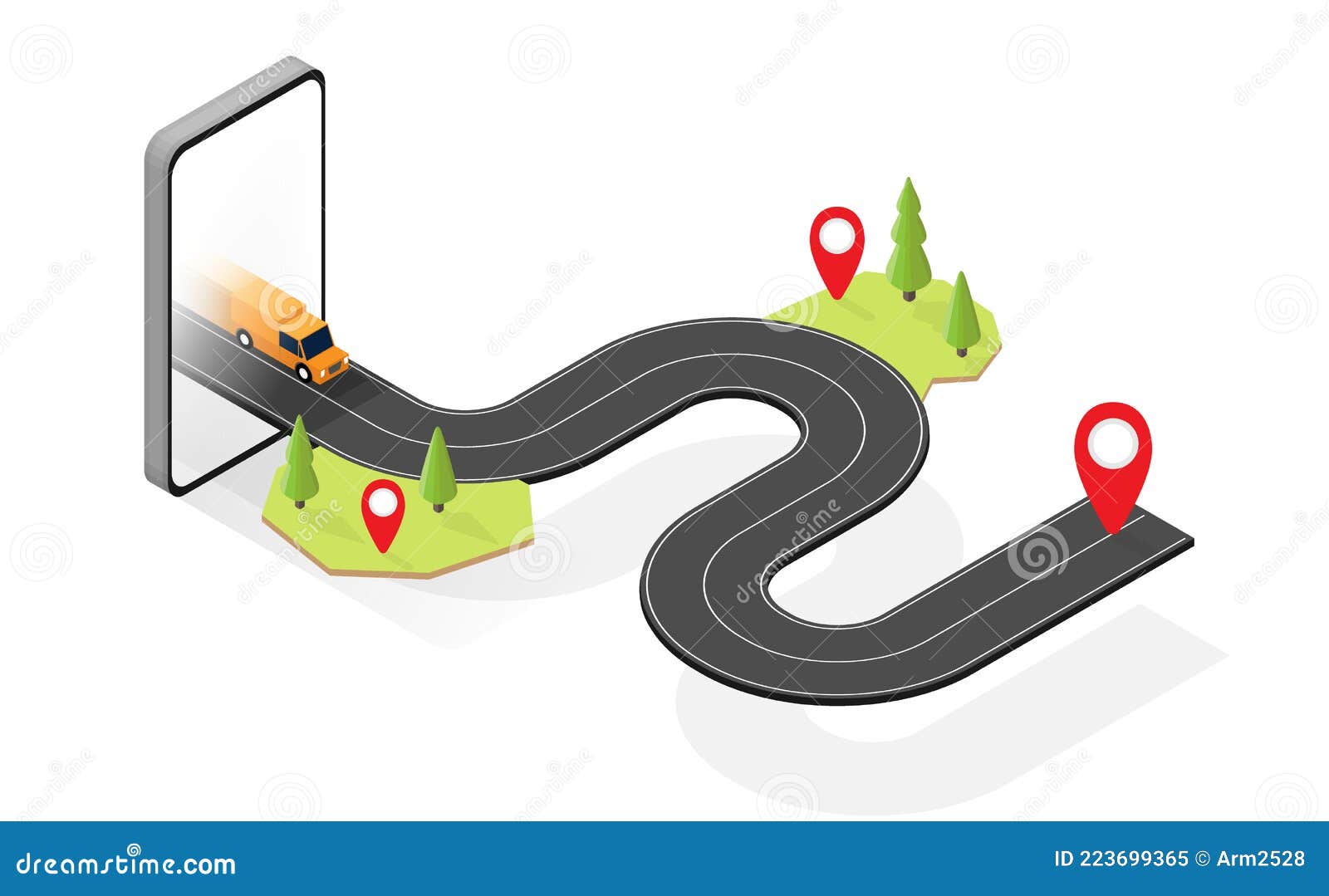 Transportation Tracking with Gps Graphic Stock Vector - Illustration of ...
