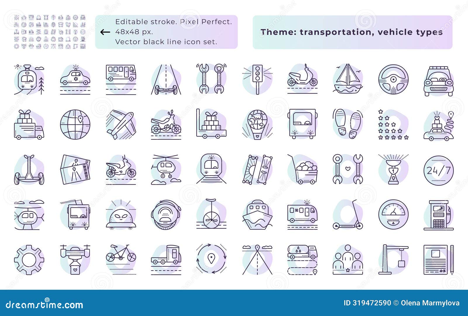 Transportation Vector Icon Set Stock Vector - Illustration of dark ...